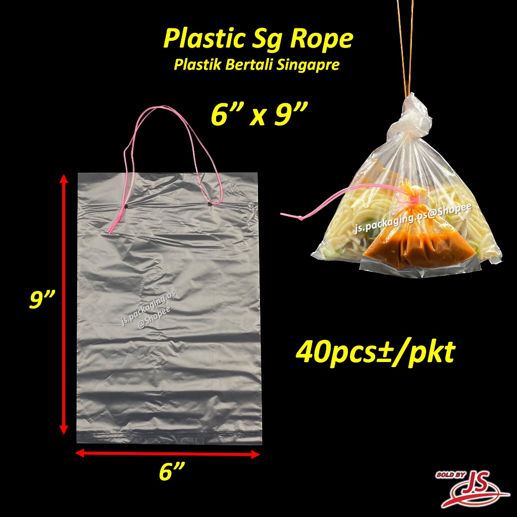 Plastic SG Rope String Bag Packing Soup / Plastik Tali Singapore ...