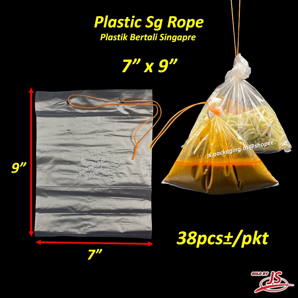 Plastic SG Rope String Bag Packing Soup / Plastik Tali Singapore ...
