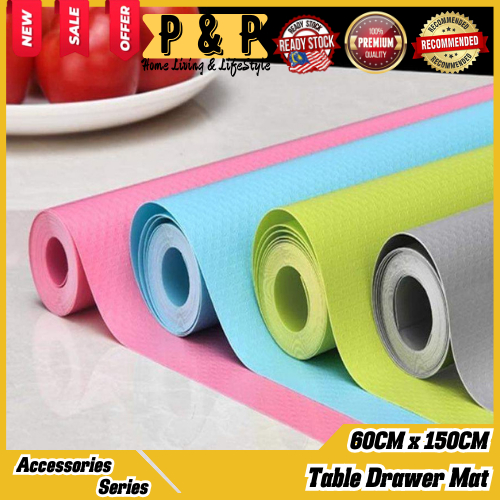 EVA Non Slip Cupboard Table Drawer Mat 60cm x 150cm Waterproof Cover ...