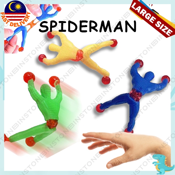 (BS) Wall Climb Sticky Men Flip Flying Spiderman Slime Squishy Mainan ...
