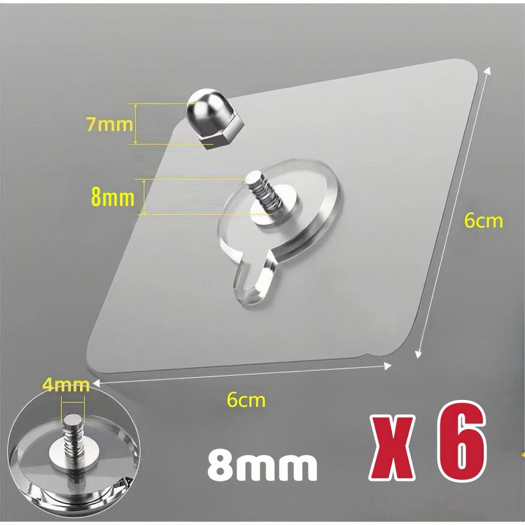 【7.2X7.2CM】Household Strong Nail Free Photo Frame Screw Stickers Hook ...