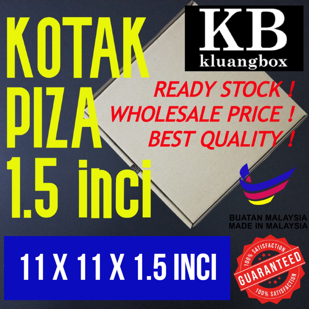 COD 022/1 100pc 11x11x1.5inch Pizza Box Kotak Piza Food Box Kotak ...