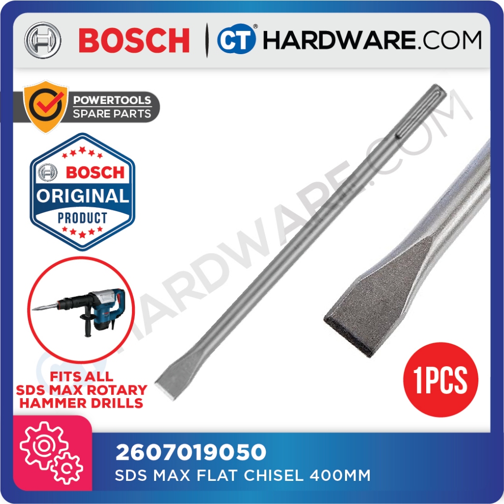 BOSCH 2607019050 SDS MAX FLAT CHISEL 400MM | FOR ROTARY HAMMER DRILLS ...