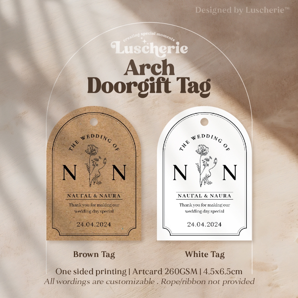 Tag Arch [PRE ORDER] 100pcs Signature Wedding Thank You Doorgift Aqiqah ...