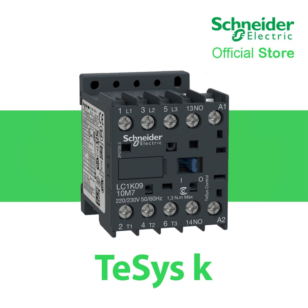 Schneider Electric Tesys K Contactor 3P(3NO) AC-3 440V 9A 1NO 230 ...
