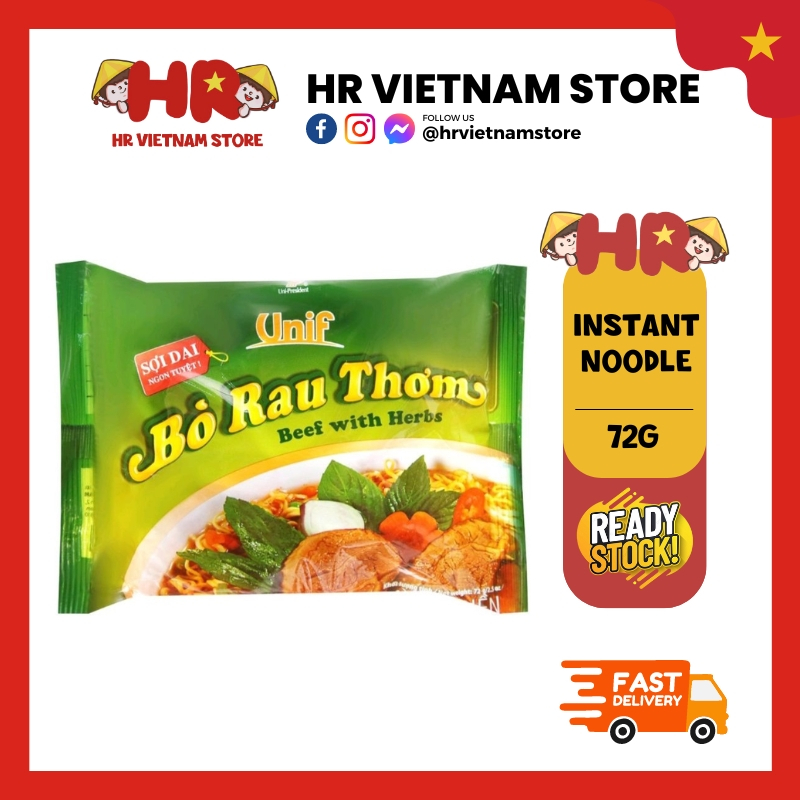 Mi Bo Rau Thom - Unif Beef Flavour Instant Noodle 72GR - 牛肉面 - Mi ...