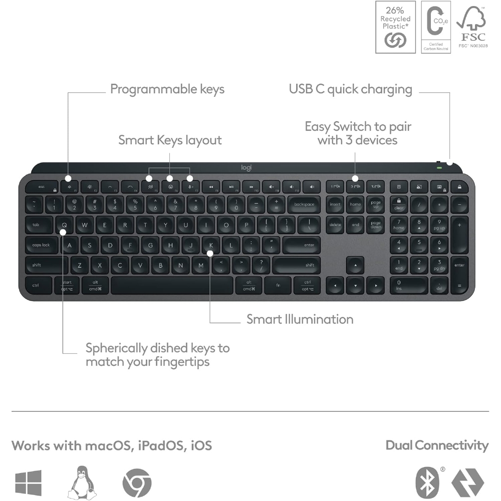 Logitech MX Keys/MX Keys S Advanced Wireless Illuminated Keyboard | Shopee Malaysia