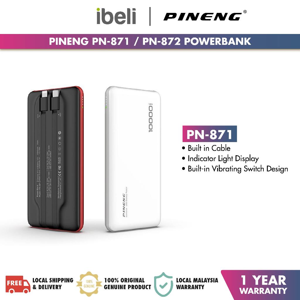 [New Arrival] Pineng PN-871 10000mAh/ PN-872 20000mAh Powerbank with ...