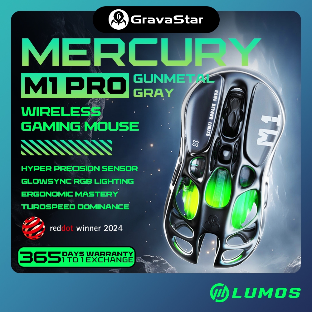 GravaStar Mercury M1 Pro Wireless Gaming Mouse MICE 5 Light Mode Highly ...