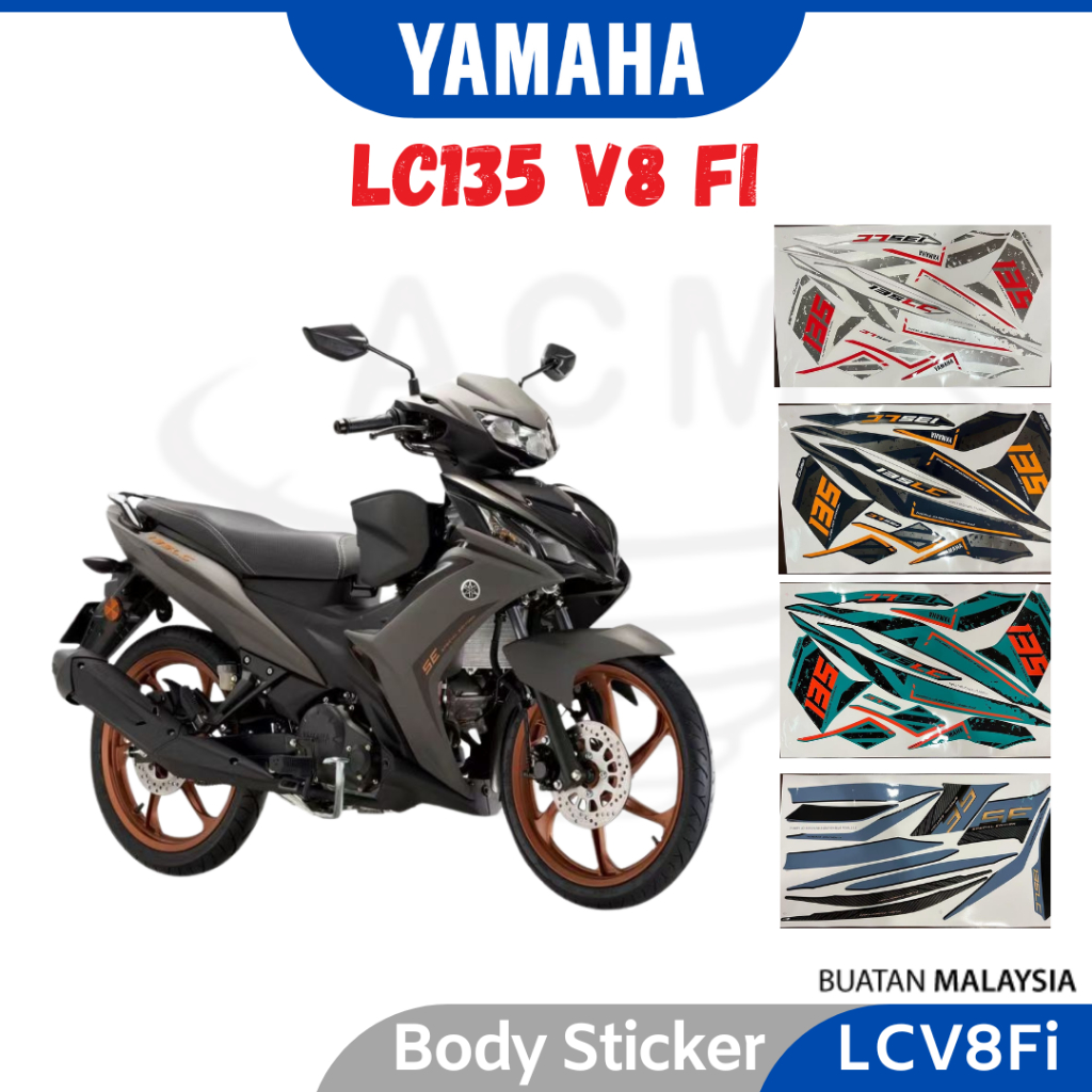 YAMAHA LC135 V8 Fi Body Cover Set Coverset Sticker Stripe Strike LC ...