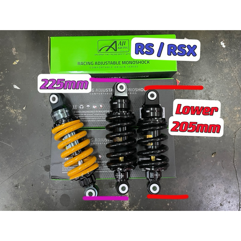 Ori AJI RACING RS150 RSX MONOSHOCK ADJUSTABLE 225mm MONO SHOCK ABSORBER ...