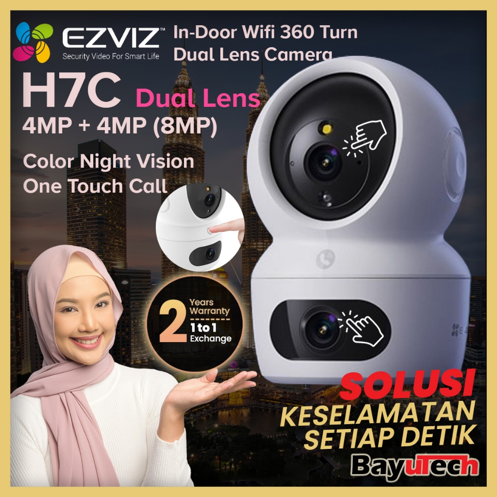EZVIZ H7C dual lens 8MP Pan & Tilt WiFi Home Security CCTV IP Camera ...