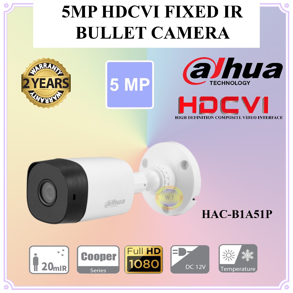Dahua Dh Hac B1a51p 5mp Hdcvi Fixed Ir Bullet Camera Dahau Cctv Camera