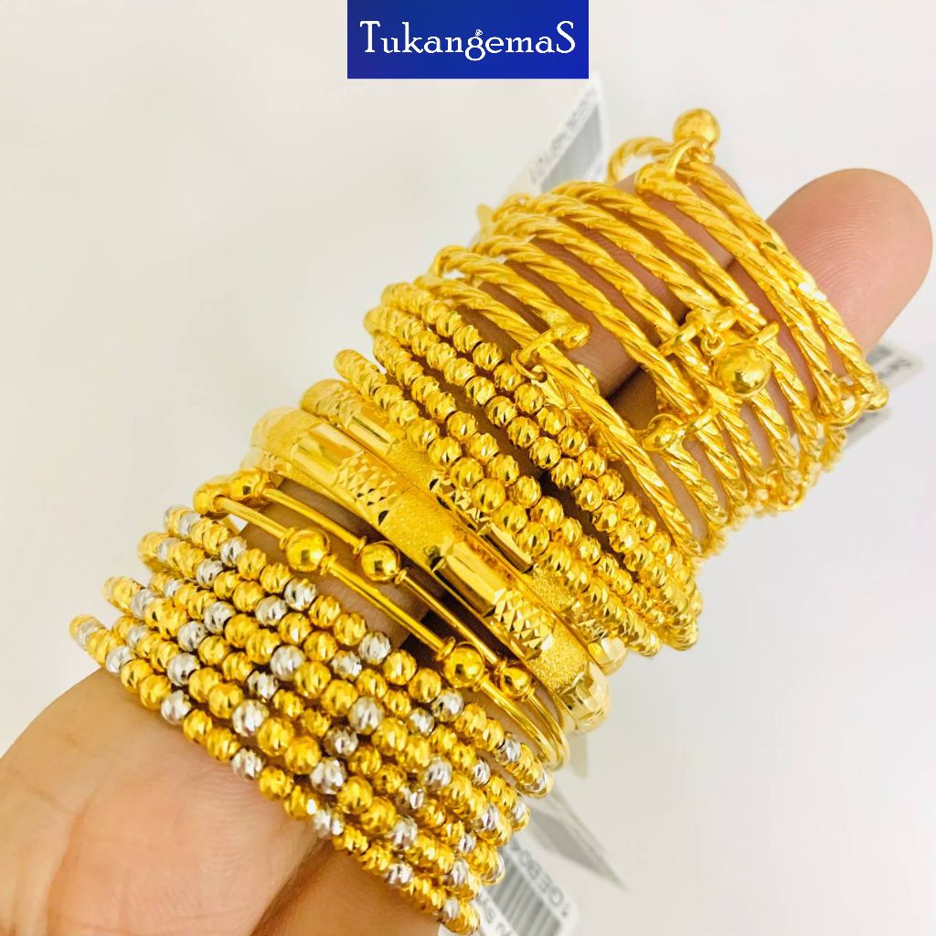 TukangemaS gelang emas 916 kanak2 bangles 22k original gelang cukur ...