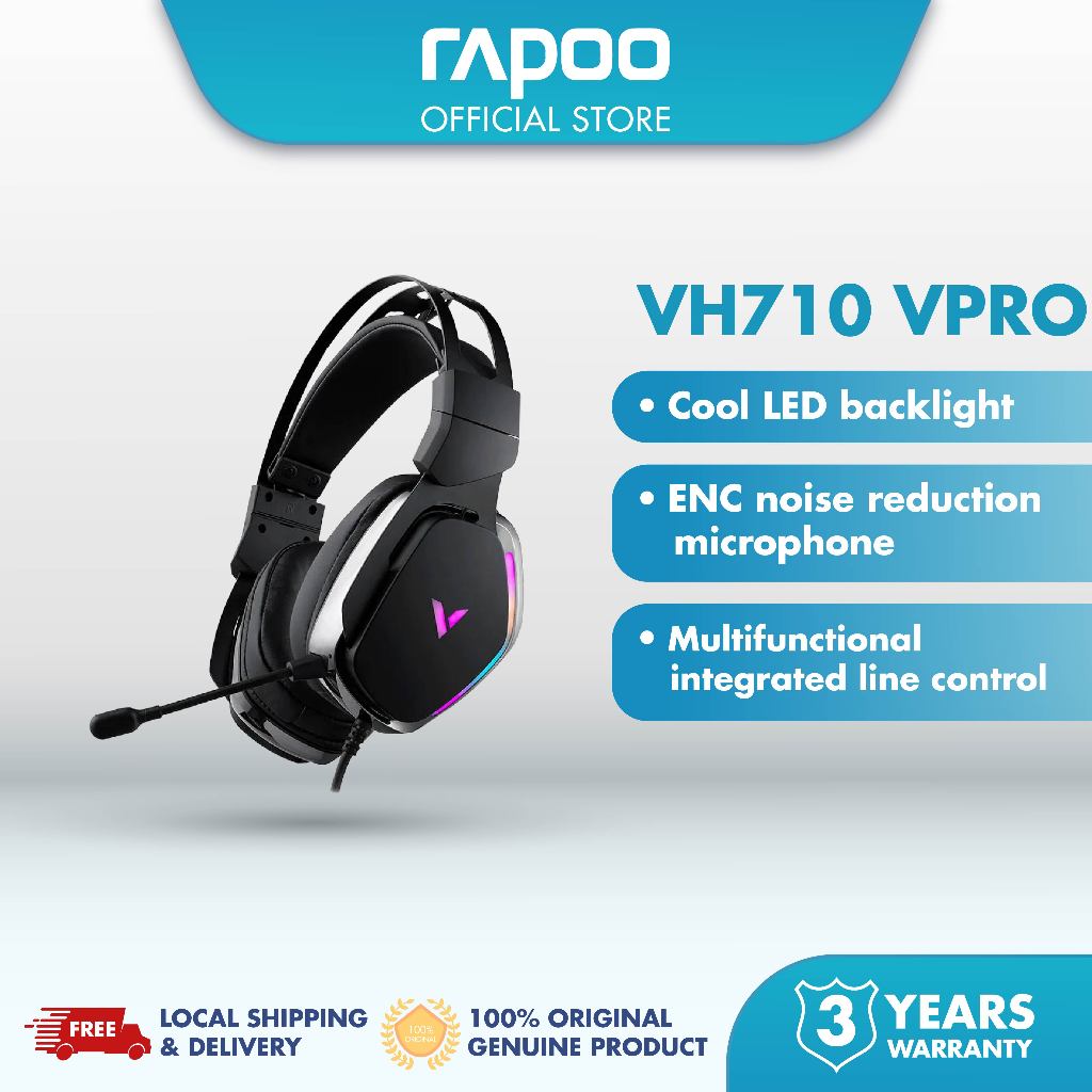 Rapoo VPRO Virtual 7.1 Channels Gaming Headset VH710 | Shopee Malaysia