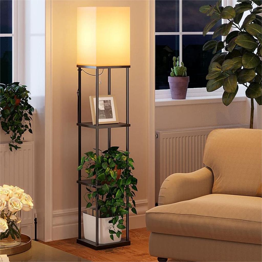 Floor Lamp Shelf rack Lampu Lantai Rak,Floor lamp with 3 Color ...