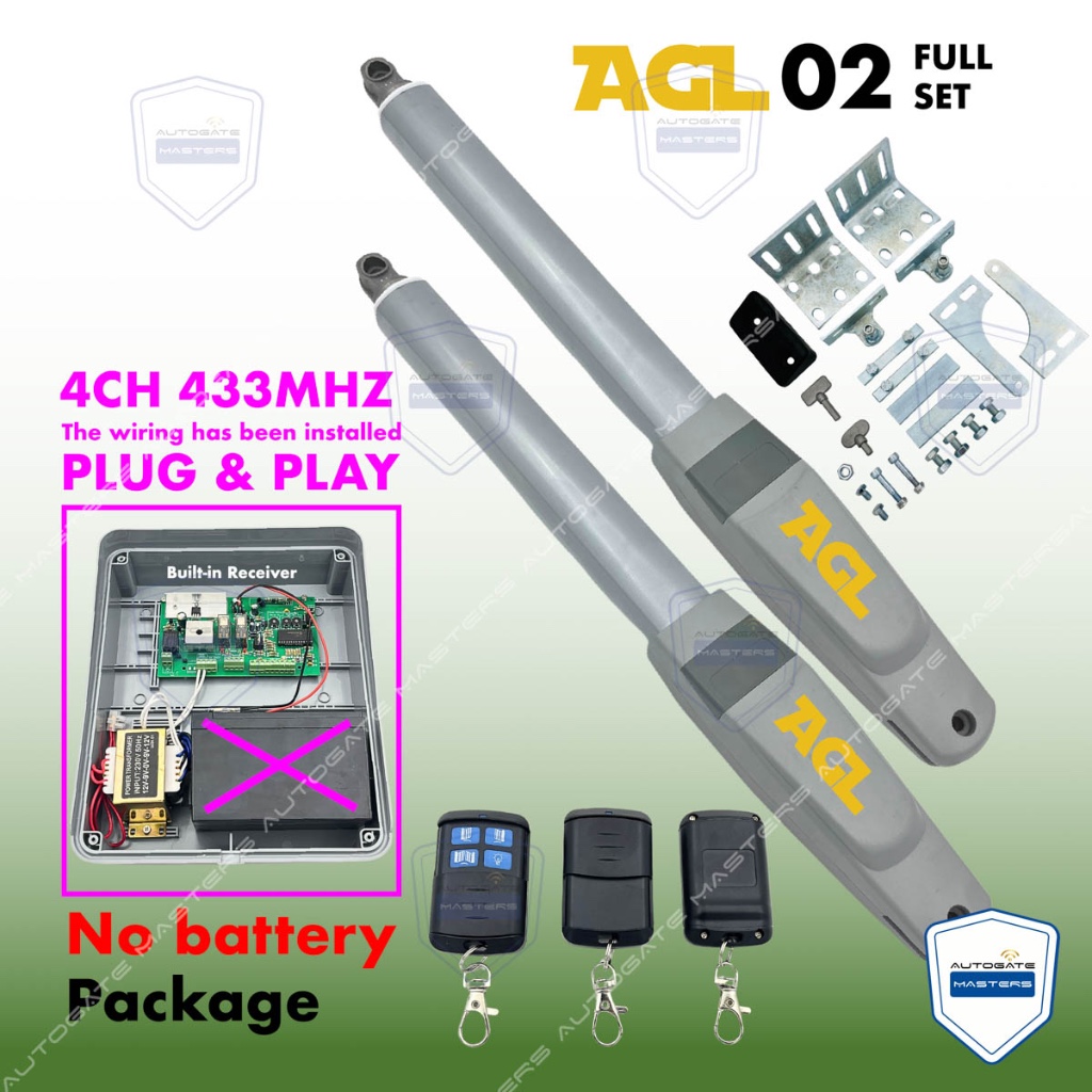 AGL 02 ( 4CH 433MHZ ) Swing folding arm (FULL SET) Heavy duty autogate system | Shopee Malaysia