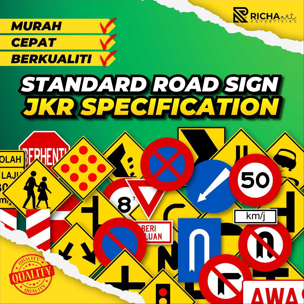 (PART 2) STANDARD TRAFFIC ROAD SIGN JKR SPECIFICATION/600MMX600MM/3MM ...