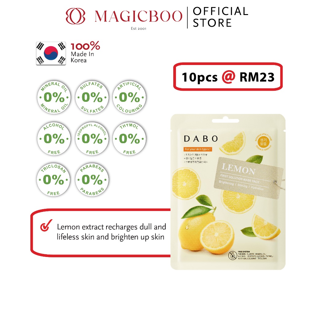 Magicboo Dabo Lemon First Solution Mask Pack 23g | Shopee Malaysia