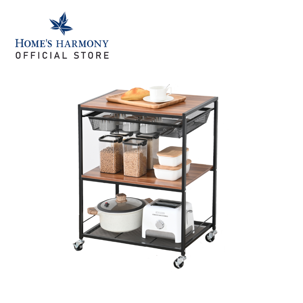 Casa Studio Daaling.3 Tier Cart Aesthetic Kitchen Trolley | Shopee Malaysia
