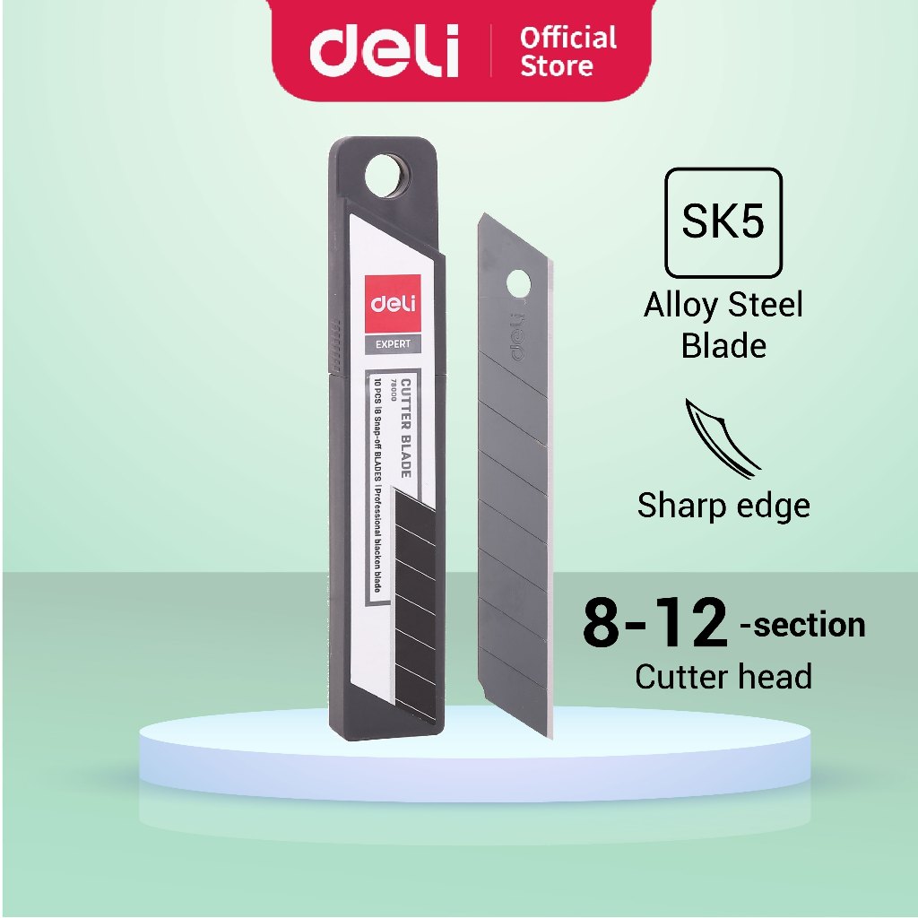 Deli Cutter Blade Refill for Universal Cutter Knife SK5 Alloy Steel (10 ...