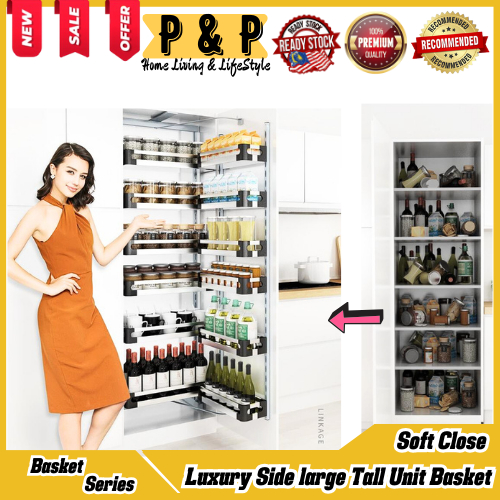 Luxury Stainless Steel 12 Basket Tall Tandem Pantry Unit With Soft ...