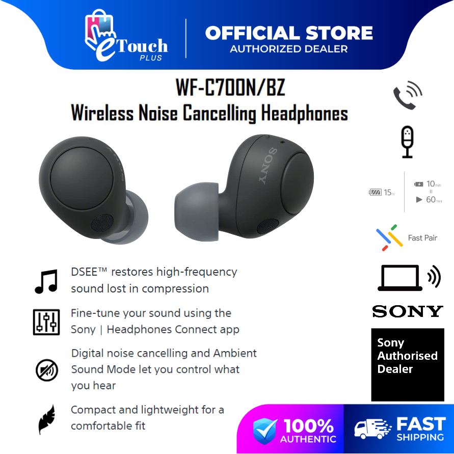 Sony WF-C700N/BZ Wireless Noise Cancelling Headphones | 1 Year Warranty by Sony Malaysia WFC700N ...