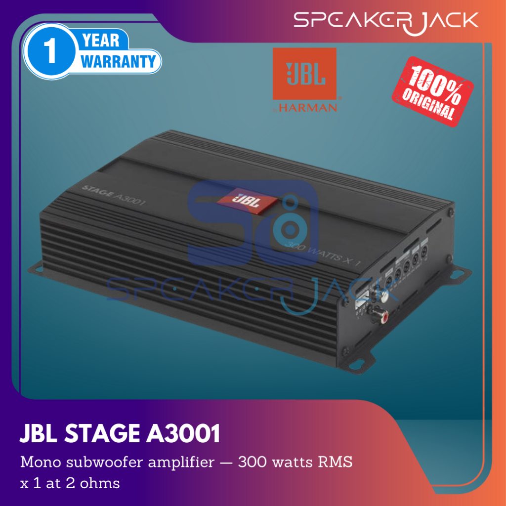 JBL Stage A3001 Mono subwoofer amplifier — 300 watts RMS x 1 at 2 ohms ...