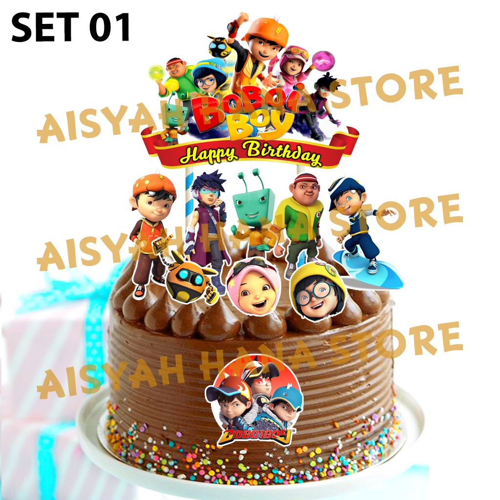 BOBOIBOY CAKE TOPPER SET 01 | Shopee Malaysia