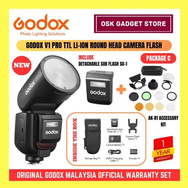 Godox V1 Pro V1Pro Round Head Flash / Speedlite For Canon Sony Nikon ...
