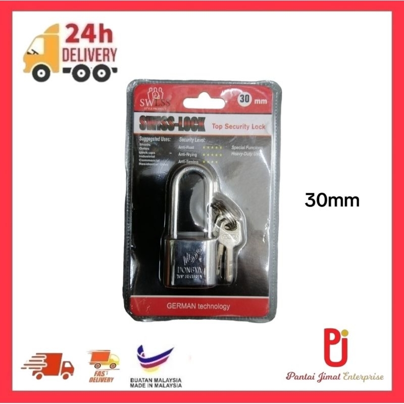 SWISS Lock 30mm/kunci mangga/padlock besi | Shopee Malaysia