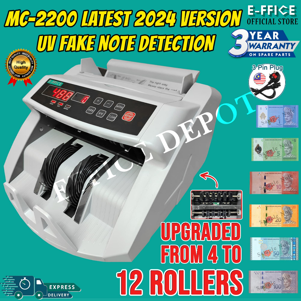 Effice Depot - MC-2200 Latest 2024 Upgraded UV Money Counting Machine ...