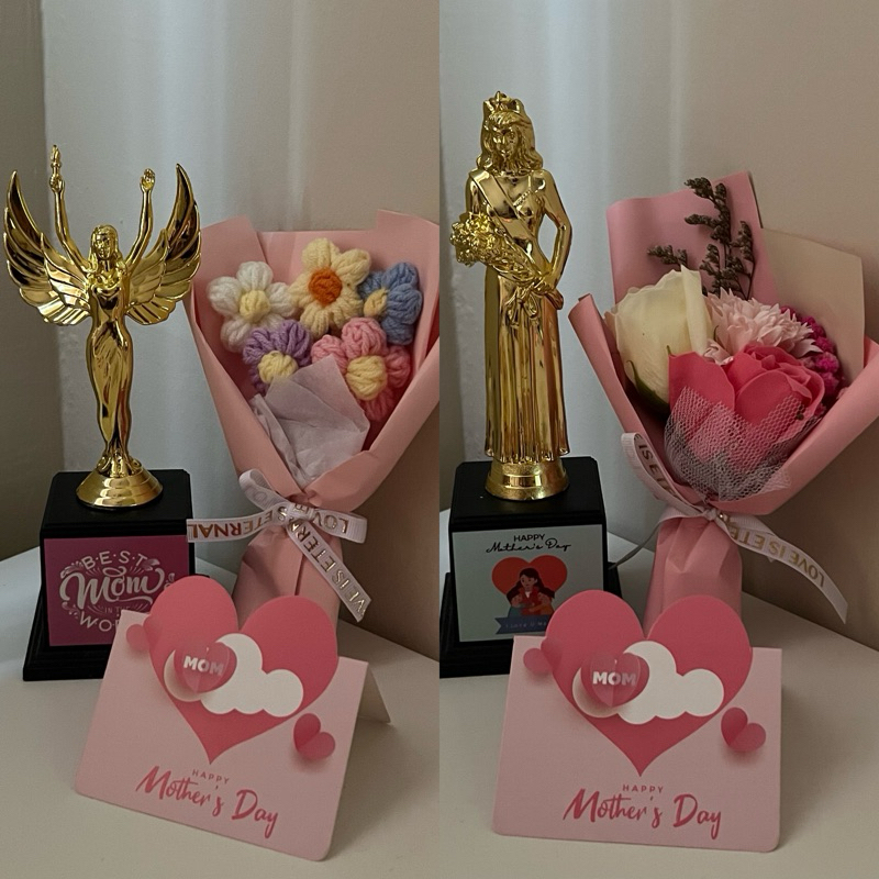 Mother’s Day Trophy Gift for Mom Birthday Gift for Mum with Flower ...