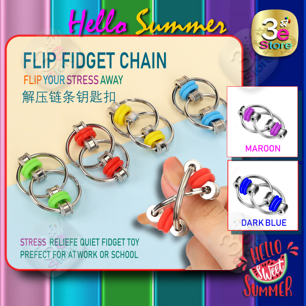 Metal Puzzle Chain Fidget Toy For Autism Flippy Chain Fidget Toy Hand ...