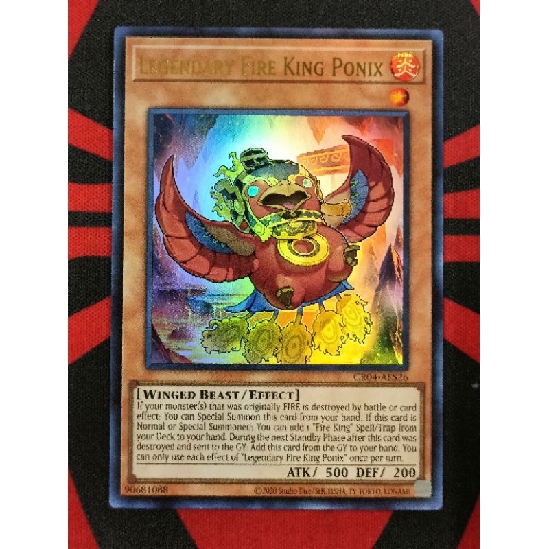 YUGIOH KONAMI CR04-AES26 Legendary Fire King Ponix (Ultra Rare ...