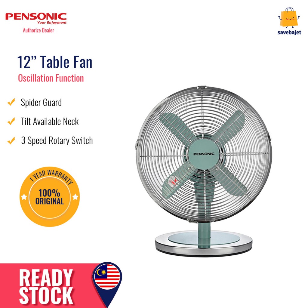 PENSONIC Kipas Meja Table Fan (12") PF-3103B | Shopee Malaysia