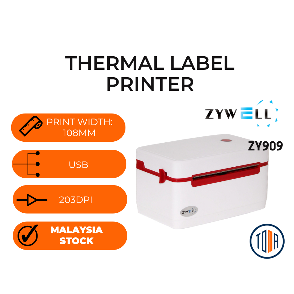 Zywell ZY909 Barcode Label A6 Airway Bill Printer (USB/Bluetooth) | Shopee Malaysia