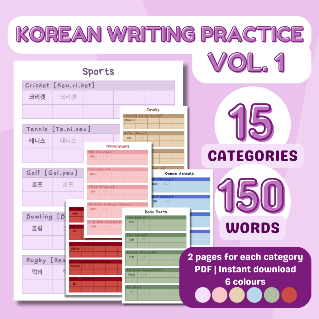 korean writing practice sheets | Shopee Malaysia