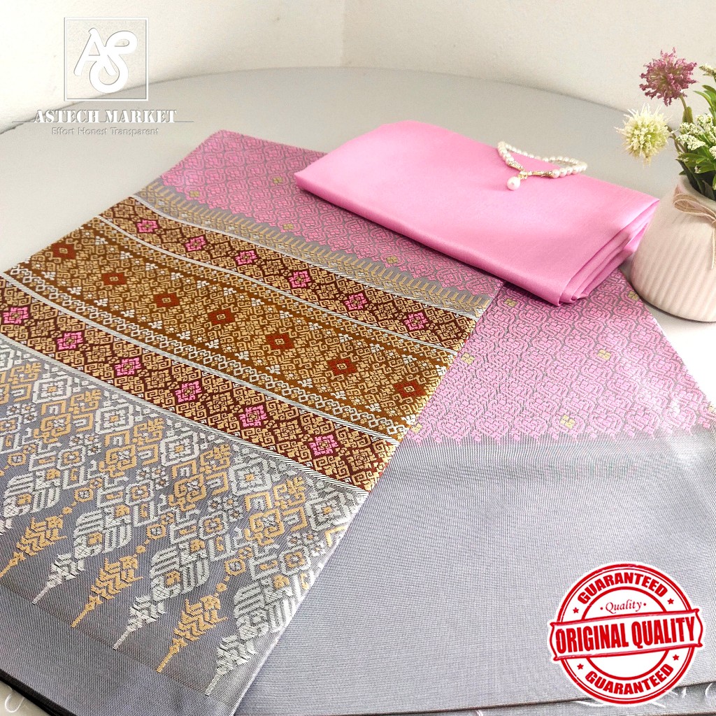 (Design Istana) Original Quality Thai Silk Set / Kain Tenunan / Songket ...