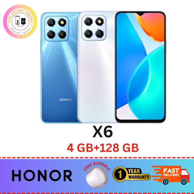 Honor X6 (4GB RAM+128GB ROM) Smartphone 6.5 inches, MediaTek MT6762G Helio G25- 1 YEAR WARRANTY ...
