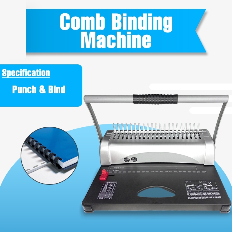Double Arm A4 Size Comb Binding Machine Adjustable Margin 21 holes Binding Machine | Shopee Malaysia