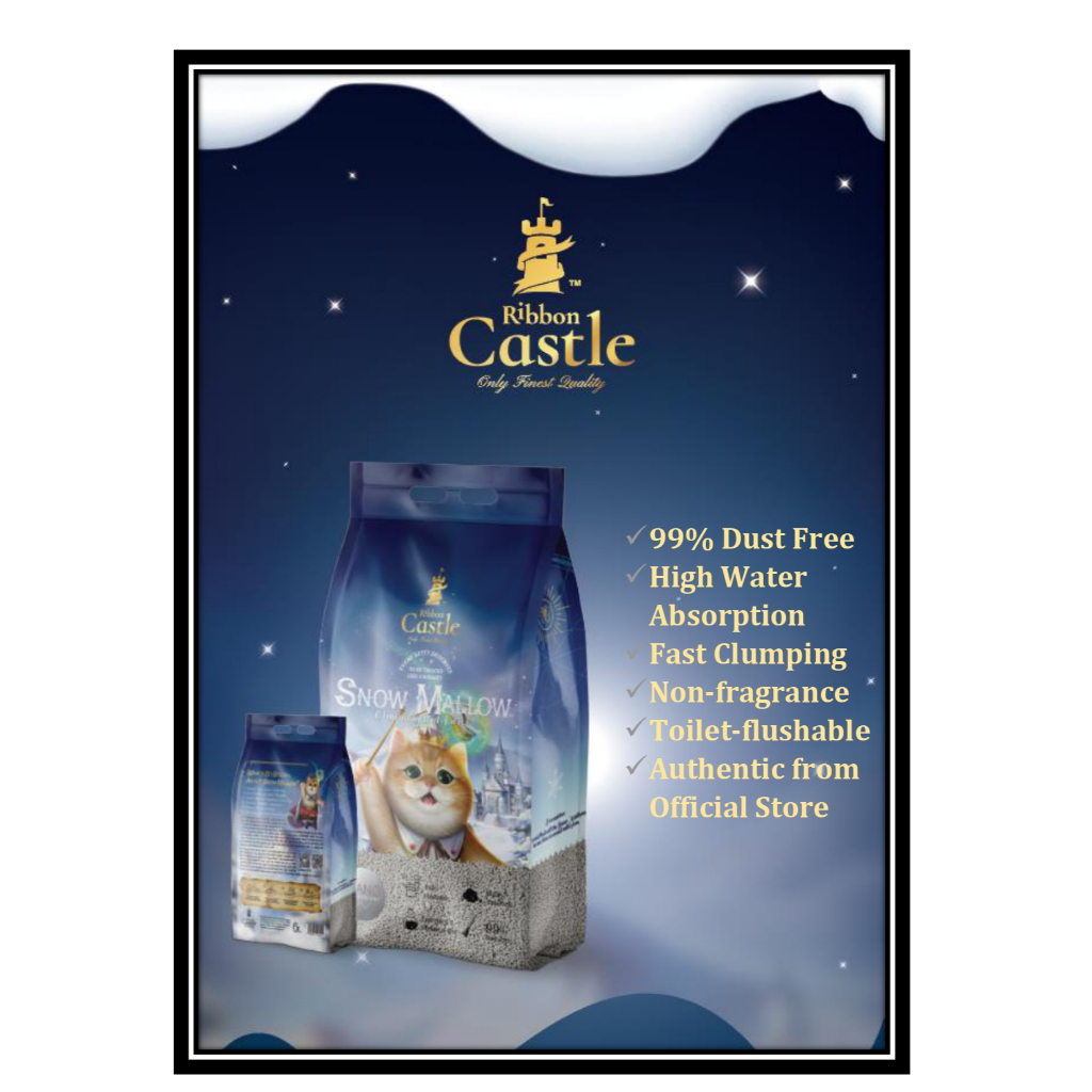 🔥【Ribbon Castle Snow Mallow Cat Litter 6L】🔥 | Dust-Free Pasir Kucing ...