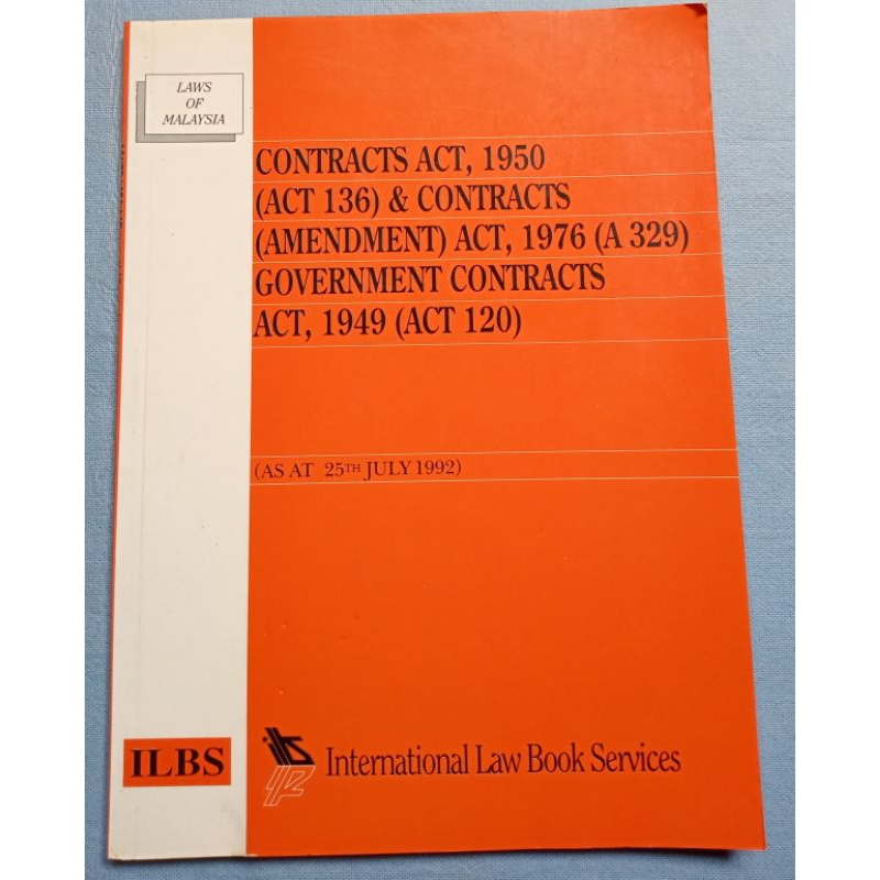 Preloved Contracts Act 1950 Act 136 And Contacts Amendment Act 1976 A 329 Government