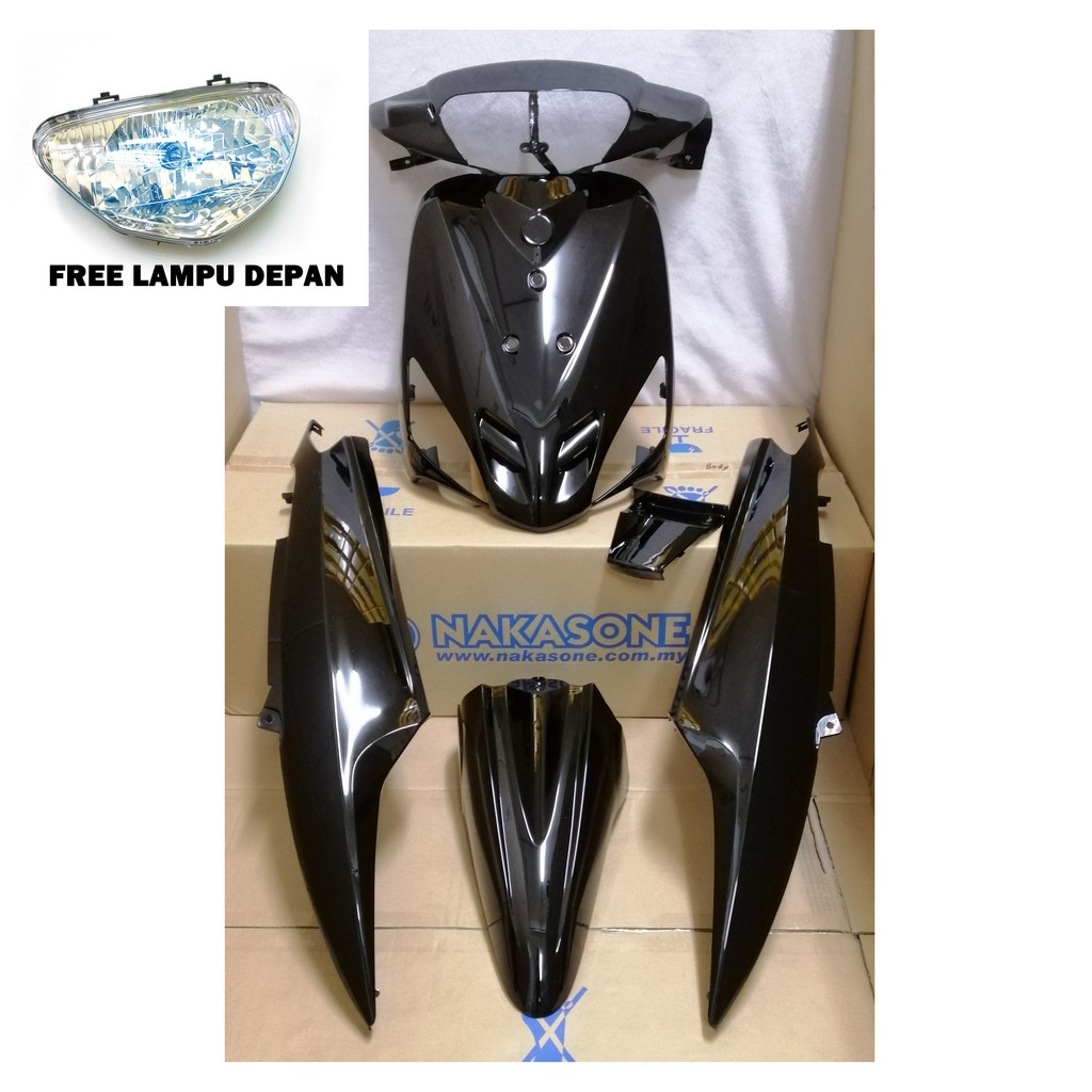 YAMAHA EGO FIRST MODEL COVERSET BLACK EGO BODY COVER SET BLACK FREE HEAD LAMP#READY STOCK ...