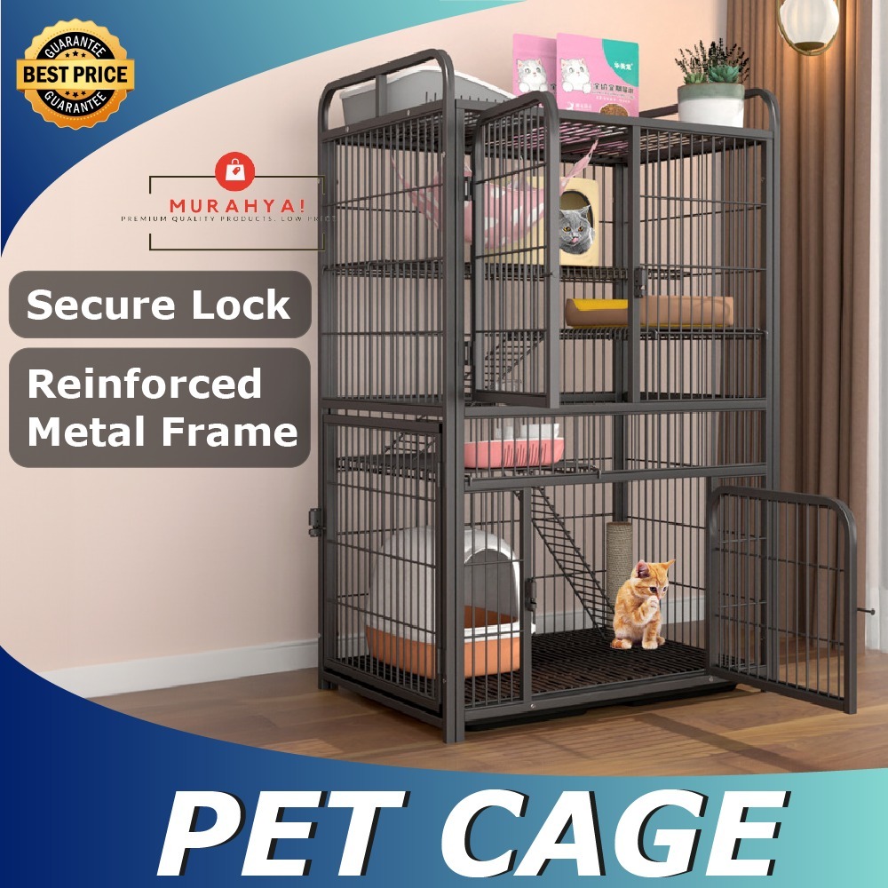 Cat Cage Large Sangkar Kucing murah Besar 2 3 4 Tingkat Level Pets ...