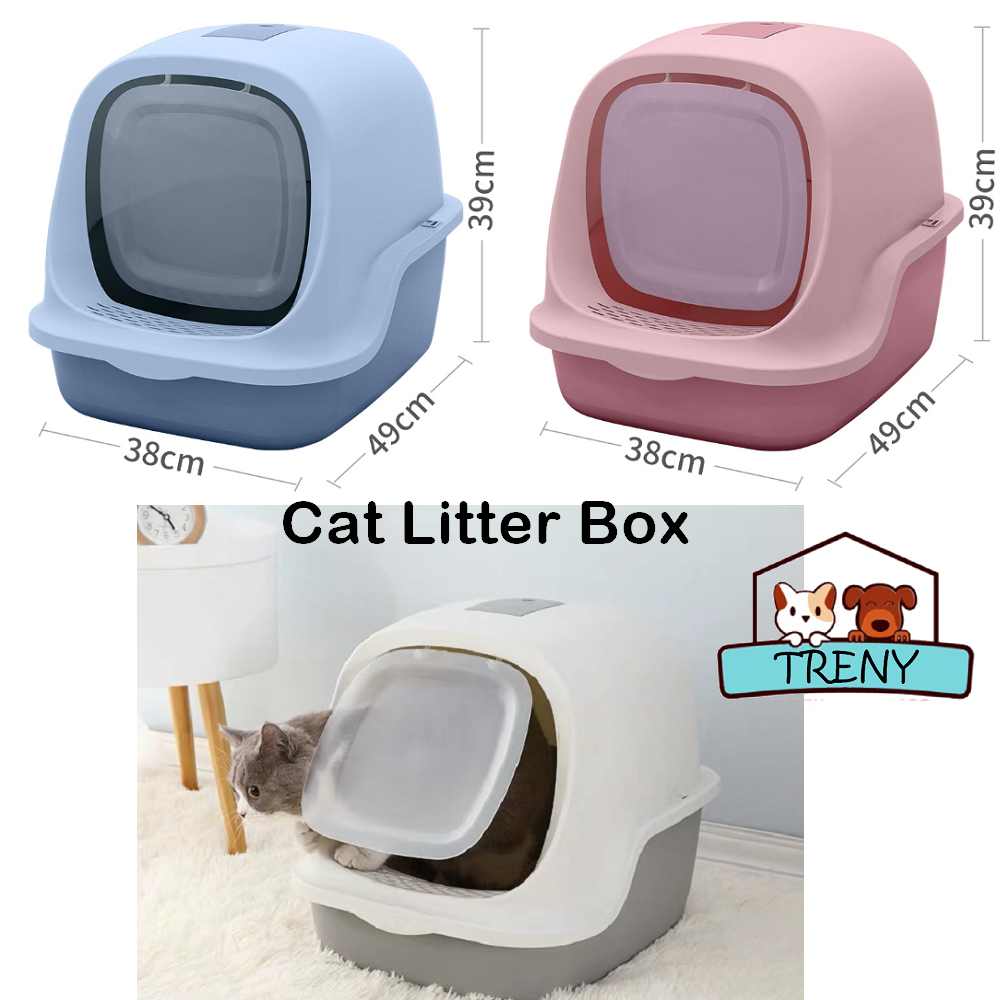 TRENY Cat Litter Box/Cat Toilet/Tempat Berak Kucing/Tandas Kucing/Bekas ...