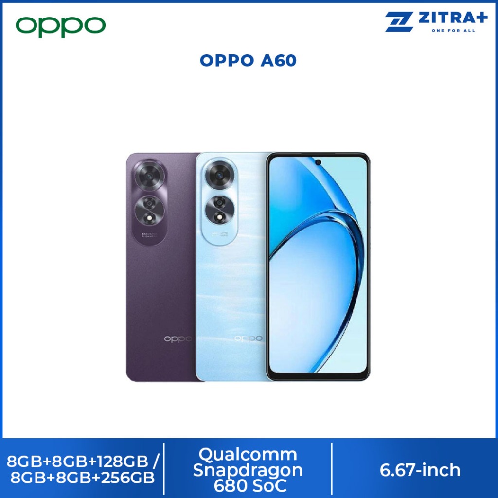OPPO A60 (8GB+8GB+128GB / 8GB+8GB+256GB) | 5000mAh | 45W wired | 6.67 ...
