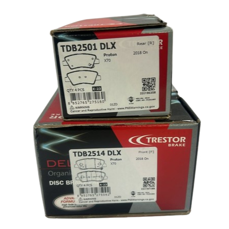 PROTON X70 TRESTOR FRONT A / REAR DISC BRAKE PAD DB2514 / DB2501 ...