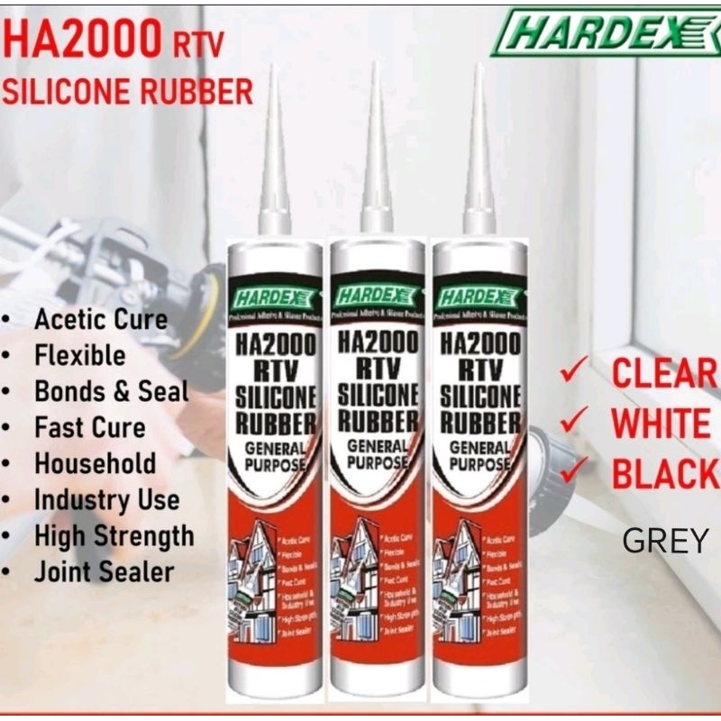 HARDEX HA 2000 RTV SILICON RUBBER COLOR CLEAR / WHITE / BLACK / GREY ...