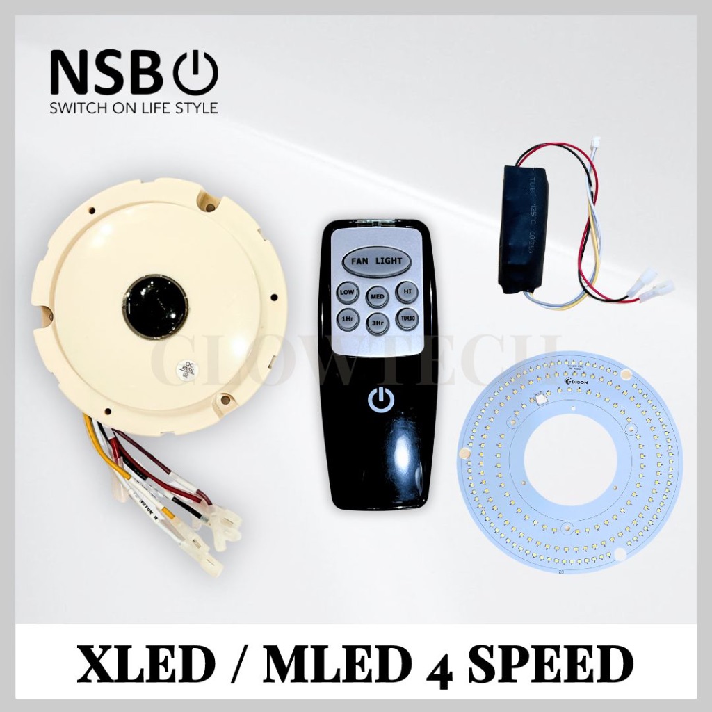 [ORIGINAL] NSB Ceiling Fan XLED / MLED SPARE PART PCB/Remote Control/3C Light Kit/Driver ...